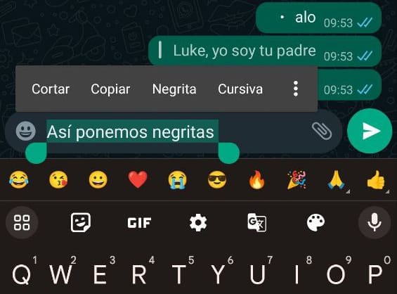 Trucos WhatsApp, usa Negritas, Cursivas, Tachado y Monoespaciado en tus mensajes